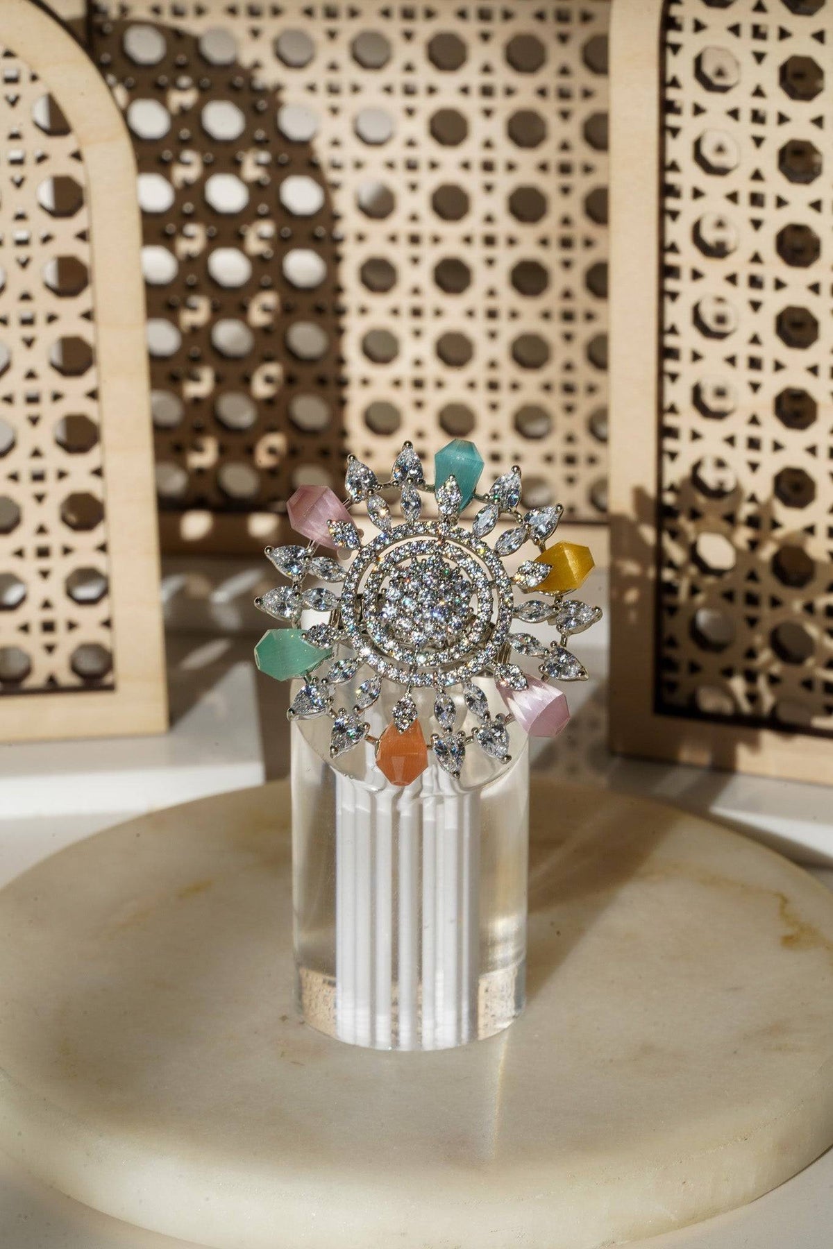 Keya Floral AD Ring - Elegant Choices